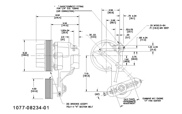 1077-08234-01X-Borg-Warner Style Remanufactured Fan Hub (Rear Air) (Co ...
