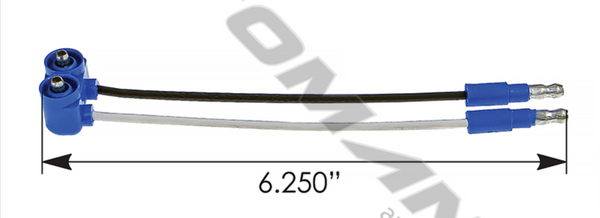 571.PT150 - Pigtail 2-Wire Right Angle w/Bullets | Nick's Truck Parts