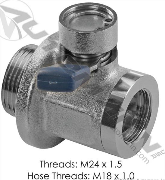 802.QDV008 - Quick Drain Valve 24mm-1.5 | Nick's Truck Parts