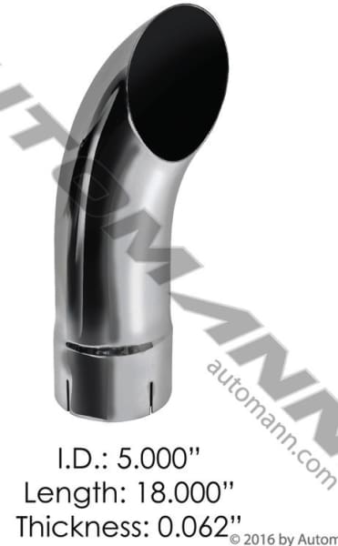 562.U5518C-Chrome Stack 18in Length 5in ID | Nick's Truck Parts