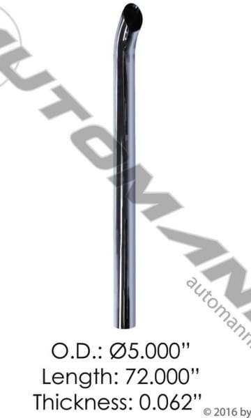 562.U5572SC-Chrome Stack 72in Length 5in OD – Nick's Truck Parts