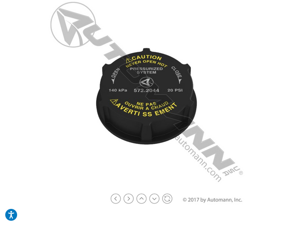 572.2044- Freightliner Coolant Reservoir Cap 20LB – Nick's Truck Parts