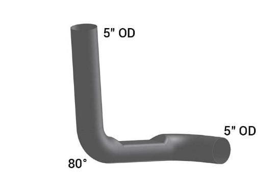 Grand Rock- IH-3450C3-5in. 2 Bend OD/OD Flat Pipe Alz | Nick's Truck Parts